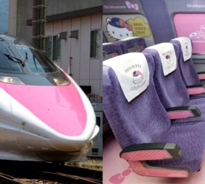 Sí, es verdad, debutó el tren bala de Hello Kitty en Japón