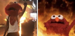 El meme de "Elmo en llamas" se hace realidad en las protestas de EE.UU ...