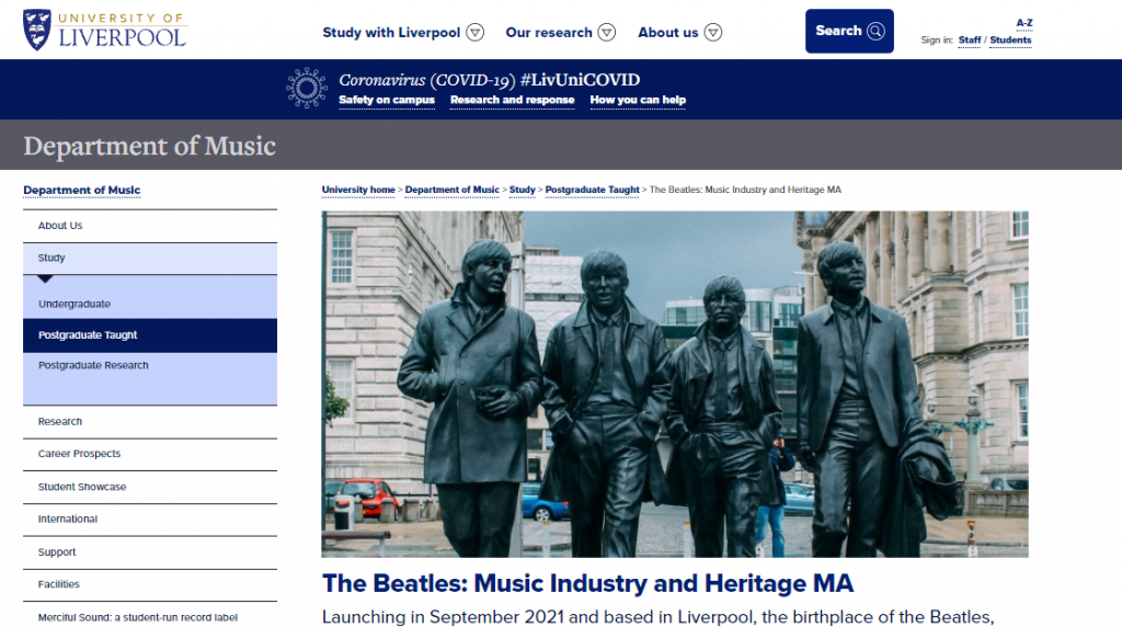 La Universidad de Liverpool inaugura un máster sobre The Beatles — Rock&Pop