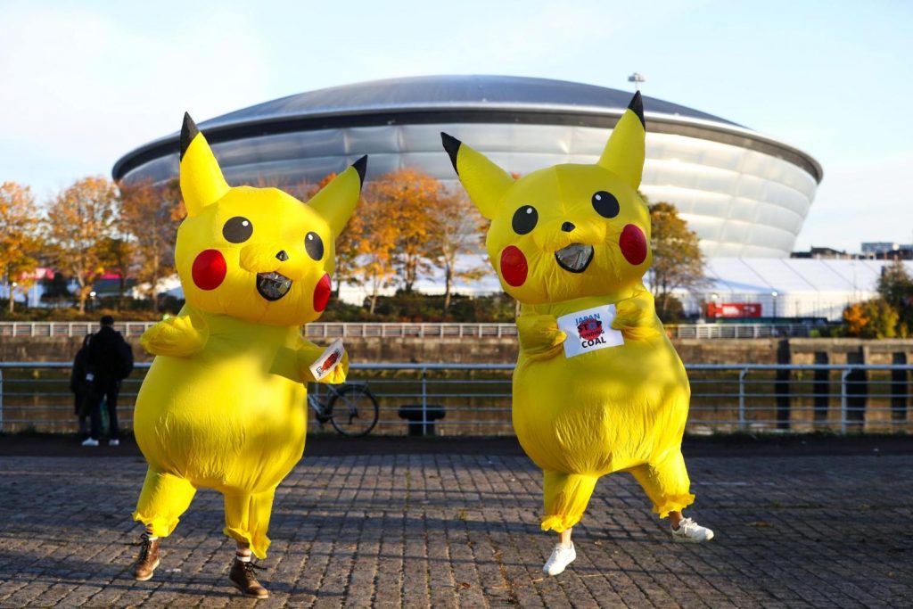 Pikachu protesta contra el Cambio Climático en la COP26 — Rock&Pop