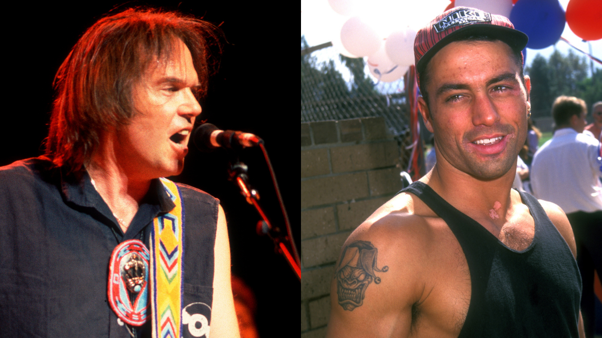 La vida sin COVID: Joe Rogan fue guardia en concierto de Neil Young ...