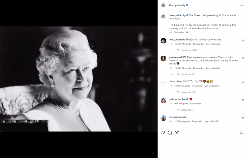 La foto que puso la realeza antes de la muerte de la Reina Isabel II ...