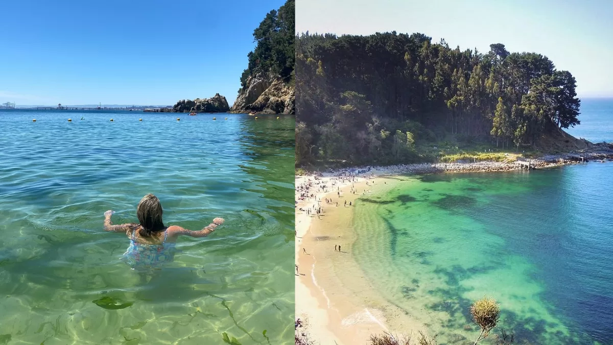 La playa a 40 minutos de Concepción que asombra con sus aguas ...